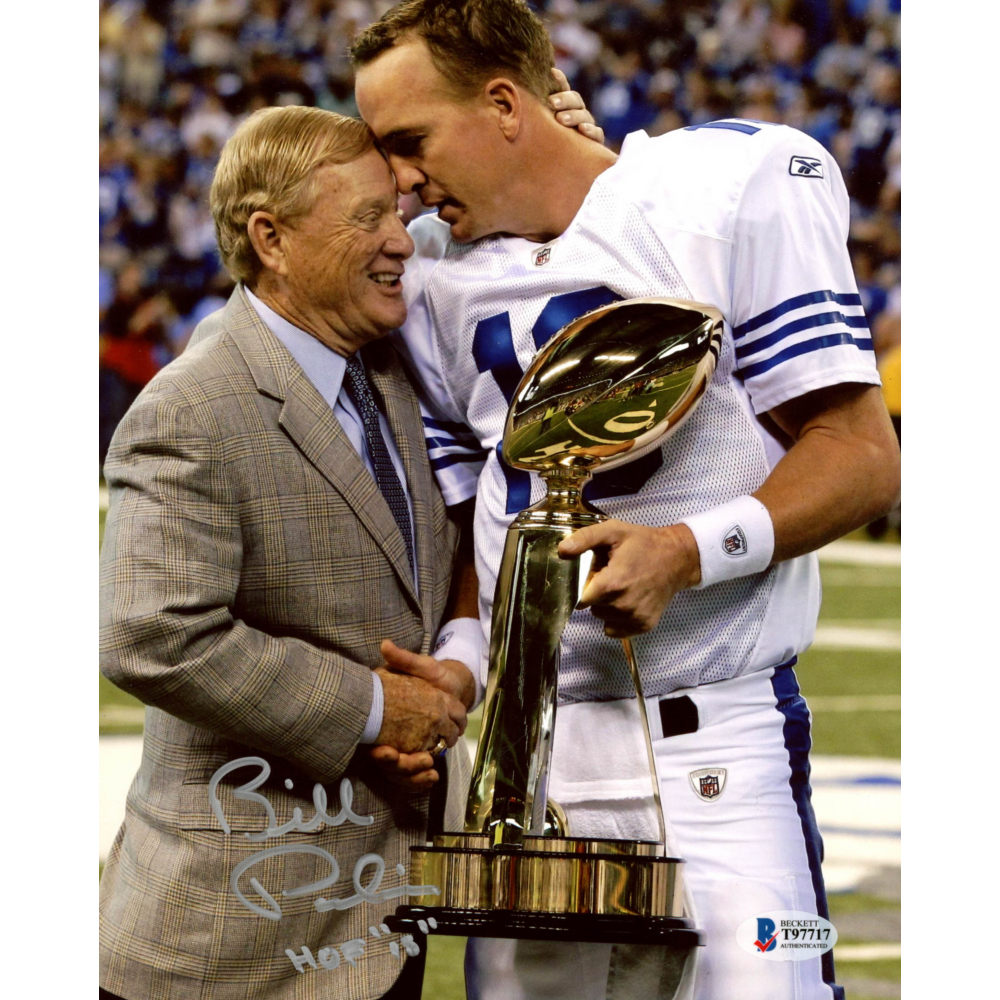 Bill Polian Signed Colts 8x10 Photo with Peyton Manning Inscribed "HOF ...