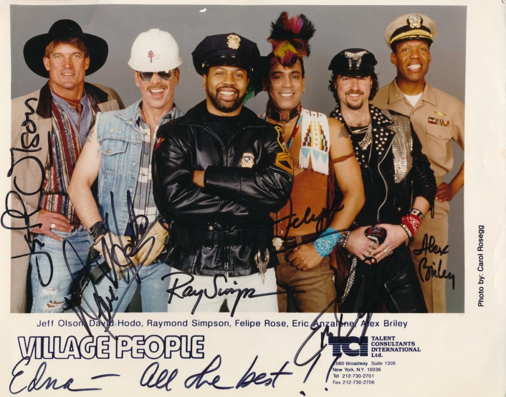 The Village People Signed 8x10 Photo with Jeff Olson, David Hodo ...
