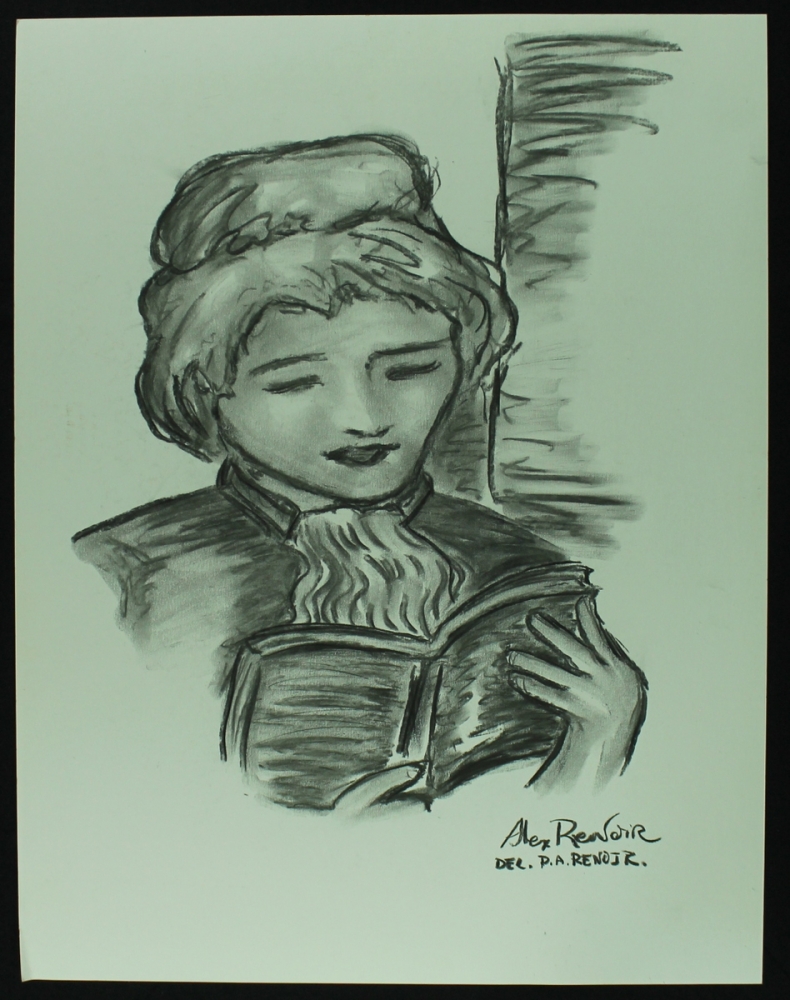 Alexandre Renoir Signed Original 17x22 Charcoal Drawing Art ...