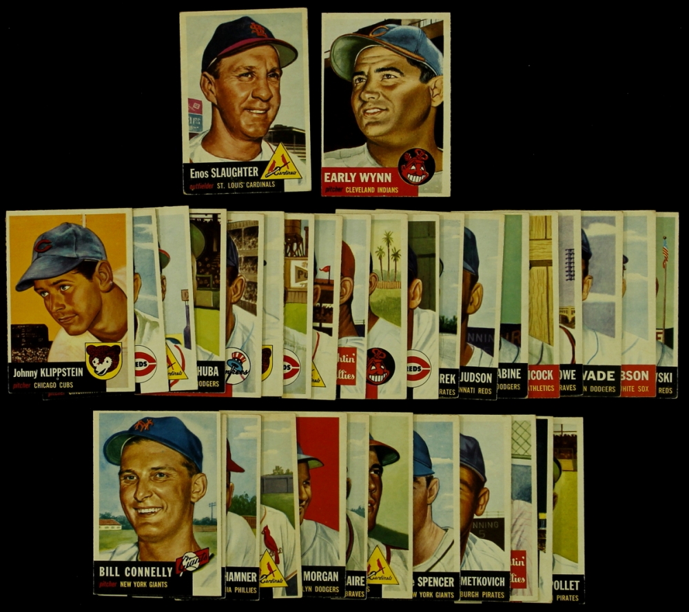 Lot of (33) Vintage 1953 Topps Baseball Cards with Enos Slaughter ...