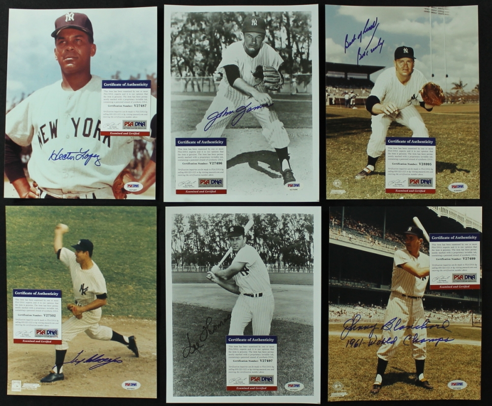 Lot of (8) Yankees Signed 8x10 Photos with Johnny Blanchard, Tex ...