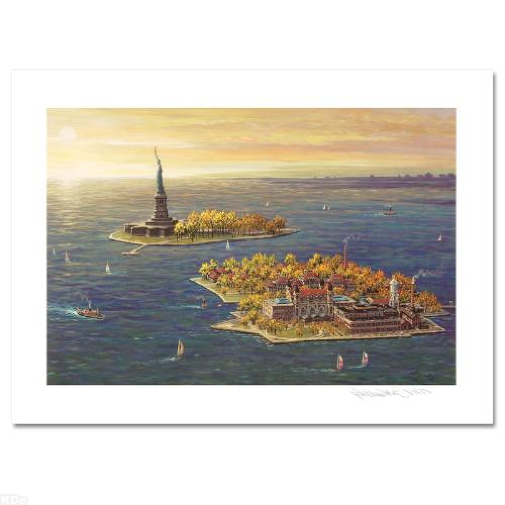 Alexander Chen Signed "Ellis Island - Fall" Limited Edition 14x10 Mixed ...