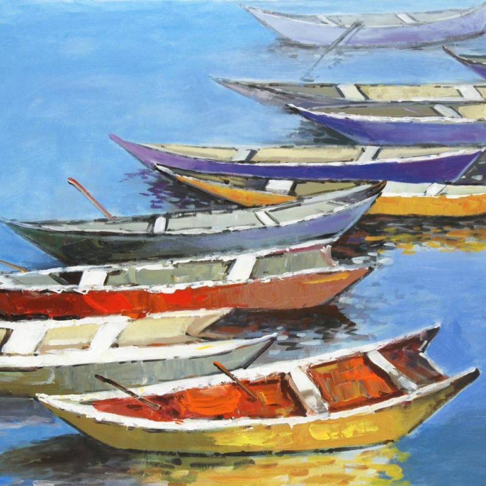 Mani Signed Ravishing Rafts Untitled 60.5" x 37" Original Oil Painting ...