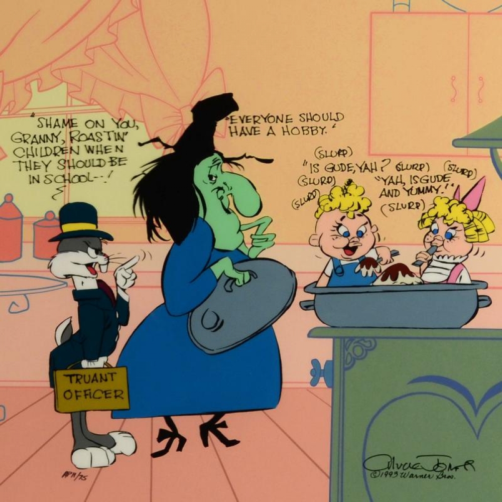 Chuck Jones Signed "Bugs and Witch Hazel: Truant Officer" Limited ...