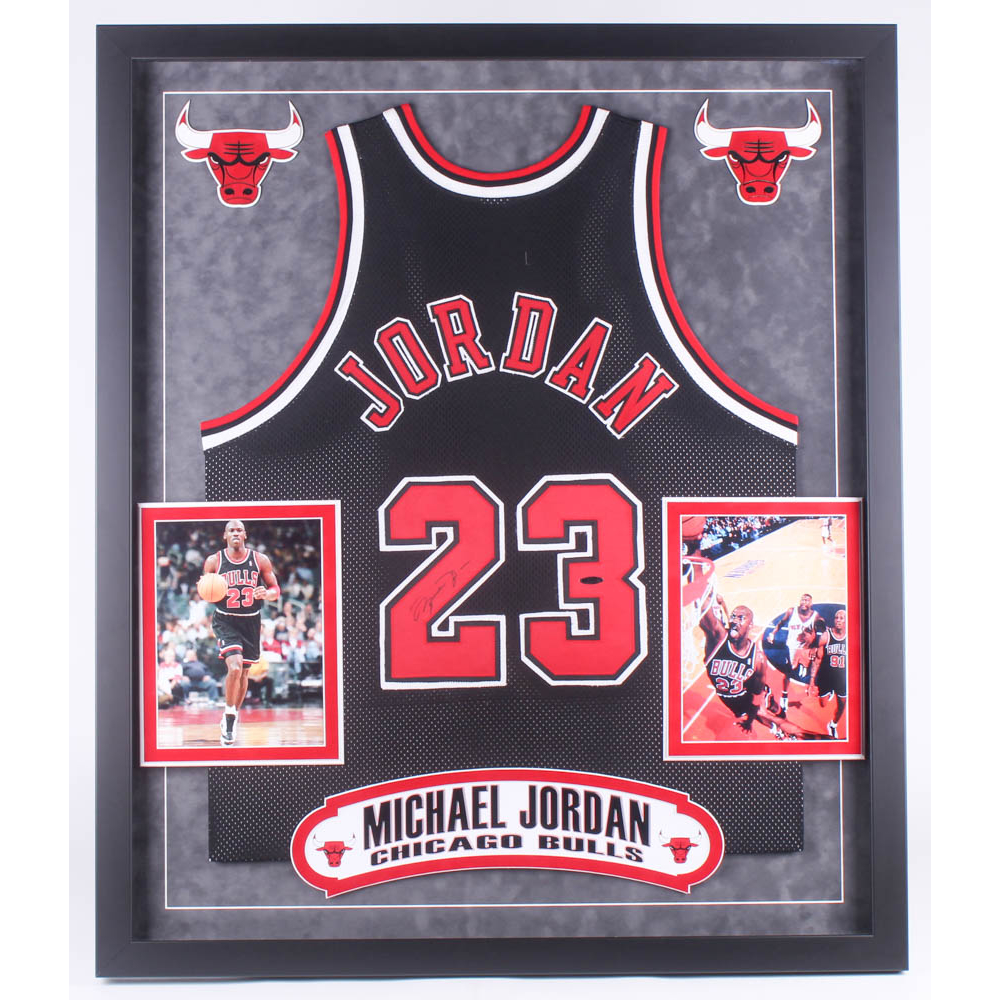 Michael Jordan Signed 34x40 Custom Framed Jersey (PSA LOA) | Pristine ...