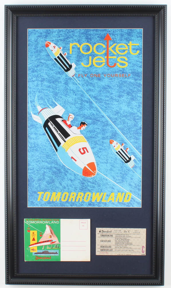 Disneyland Tomorrowland "Rocket Jets" 15x26 Custom Framed Poster Print ...
