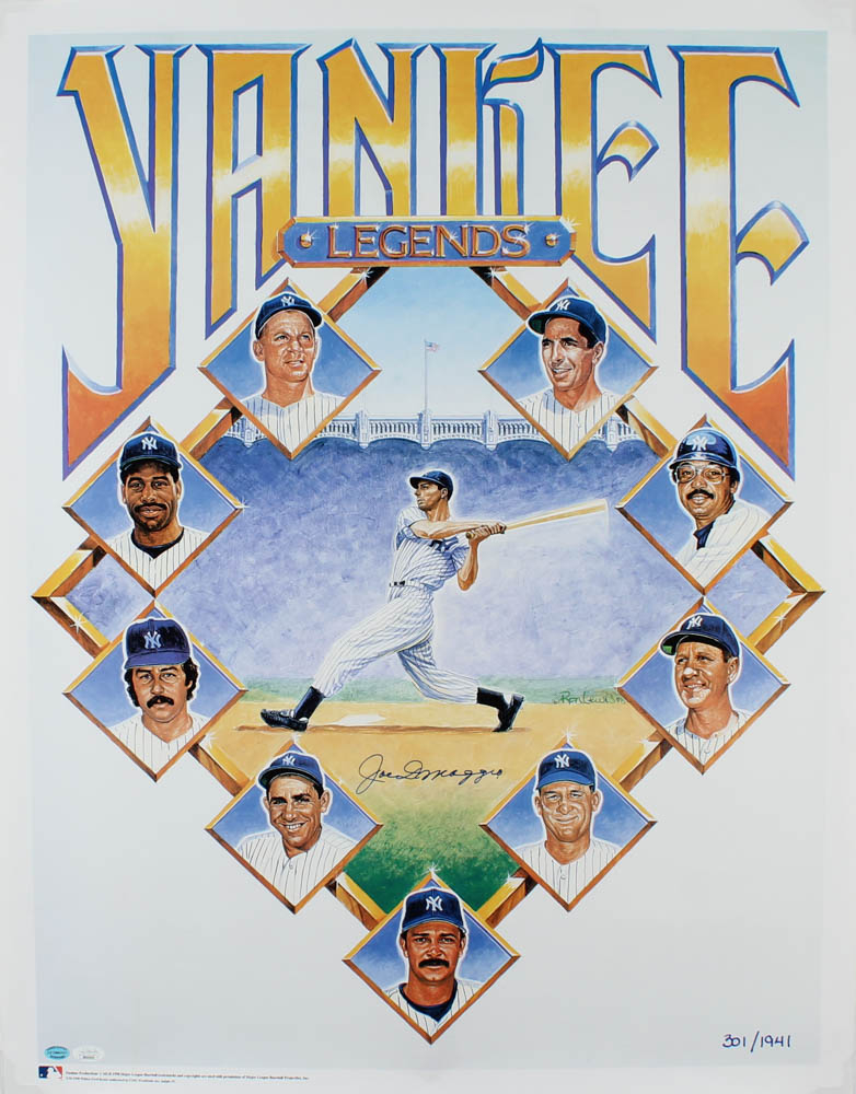Joe DiMaggio Signed Yankees LE 25x32 Lithograph (DiMaggio Hologram ...