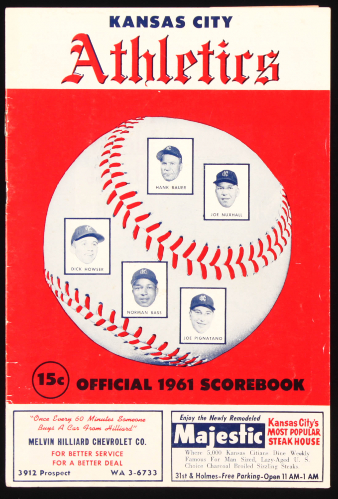 Vintage Official 1961 Kansas City Athletics Scorecard | Pristine Auction