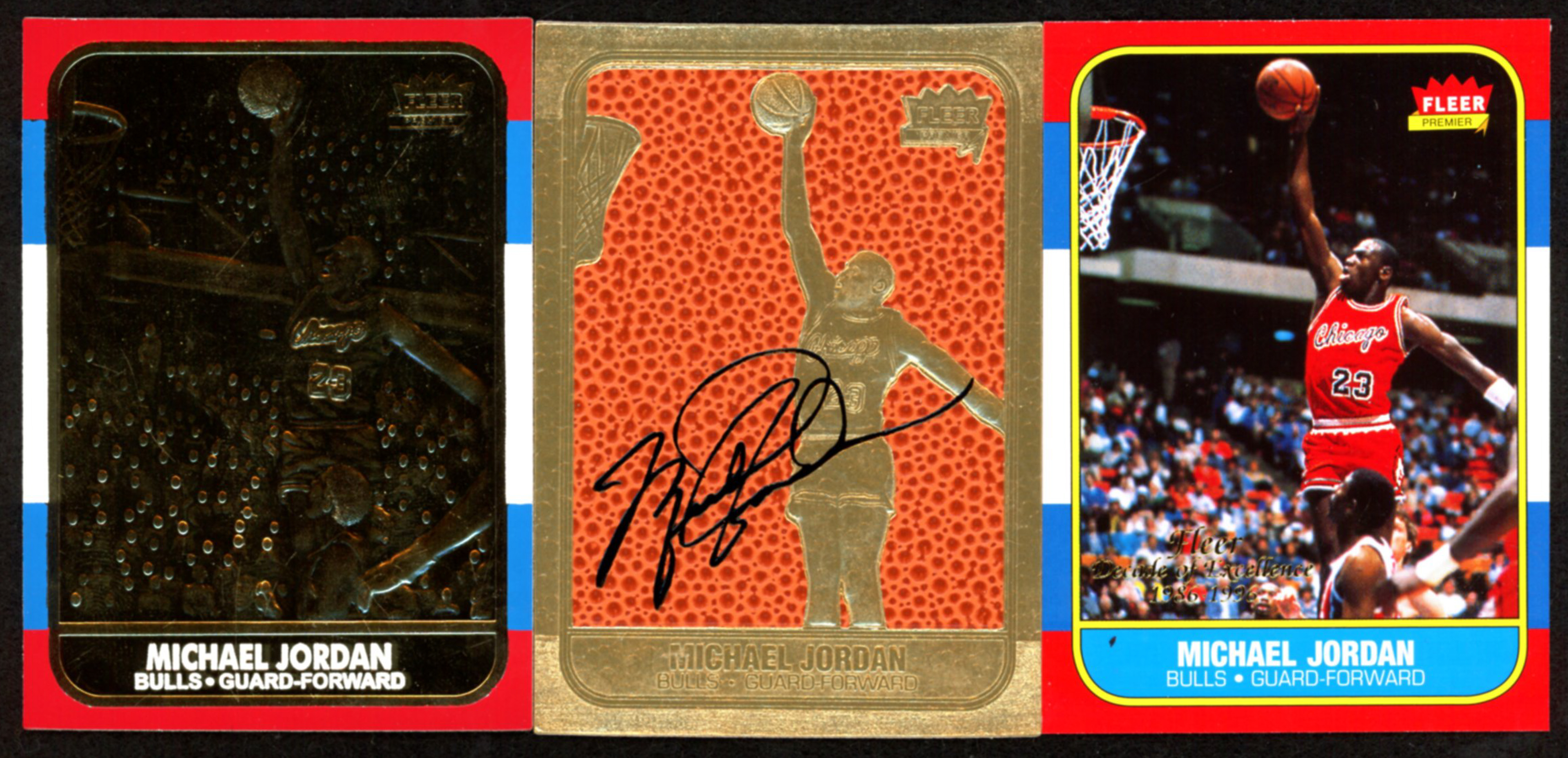 Lot of (3) Michael Jordan 1996-97 Fleer Basketball Cards with Decade of ...