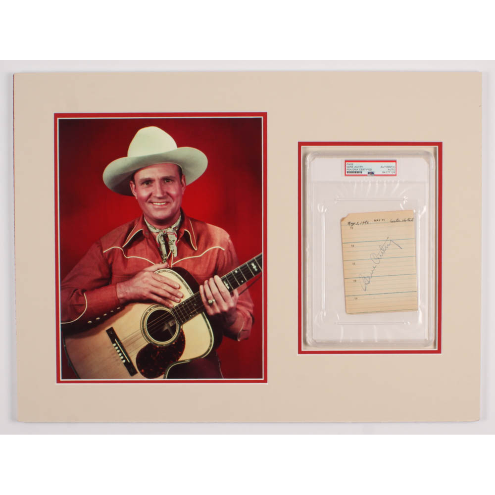 Gene Autry Signed 18x24 Custom Matted Page Display (PSA Encapsulated ...