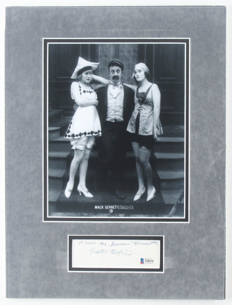 Chester Conklin Signed 12x16 Matted Custom Cut Display Inscribed "From ...
