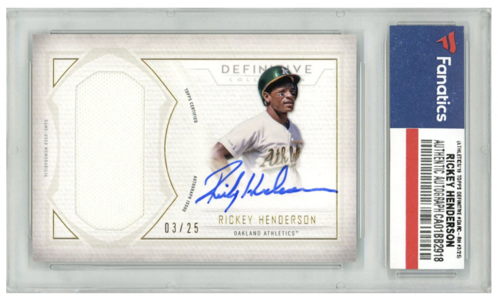Rickey Henderson 2019 Topps Definitive Collection Definitive Autograph ...