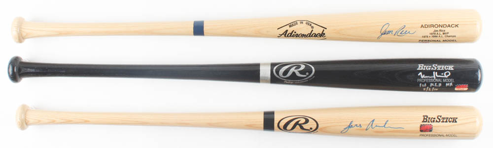Lot of (3) Red Sox Signed Rawlings Adirondack Big Stick Baseball Bats ...