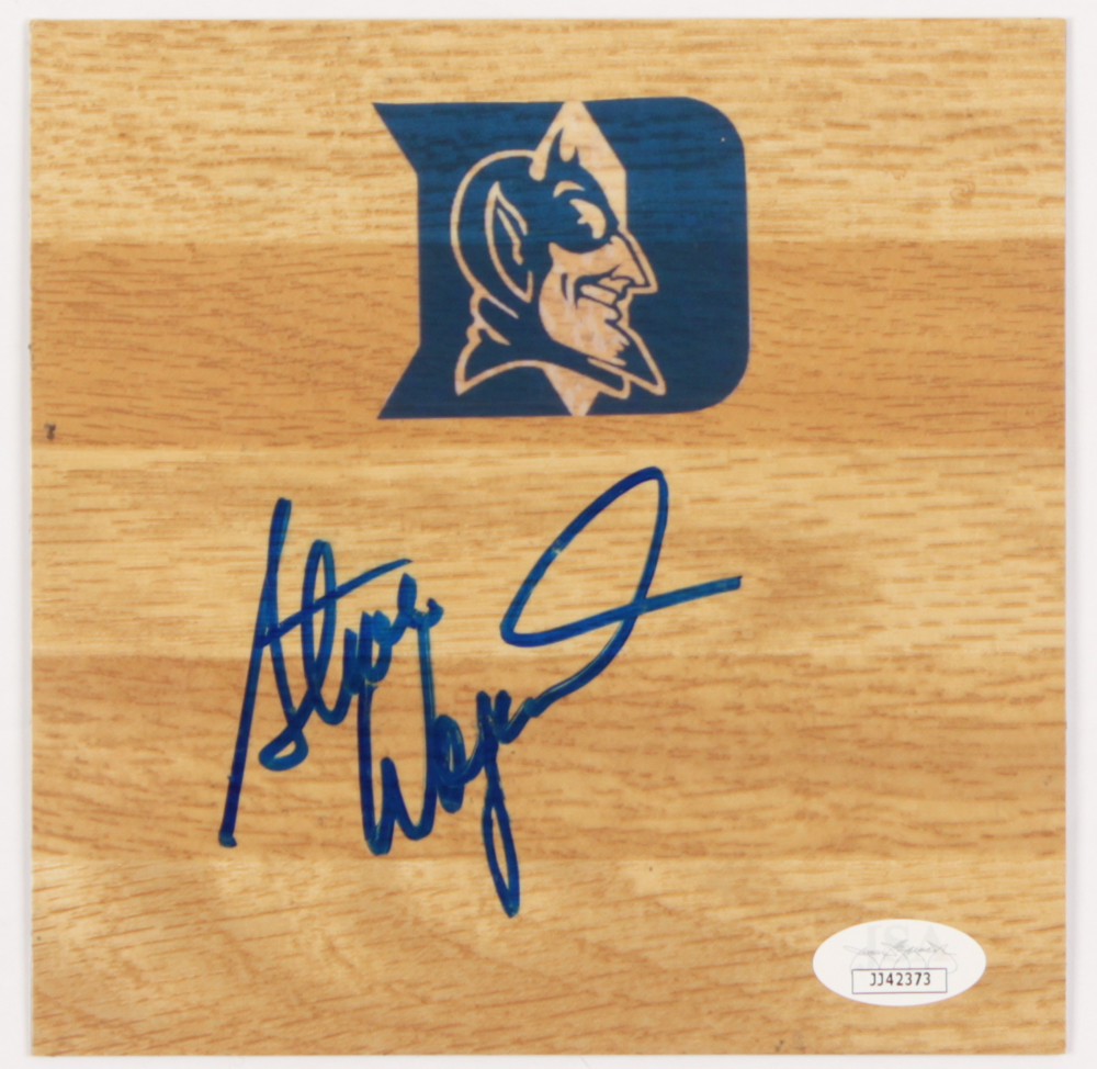 Steve Wojciechowski Signed Duke Blue Devils 6x6 Logo Floorboard (JSA ...