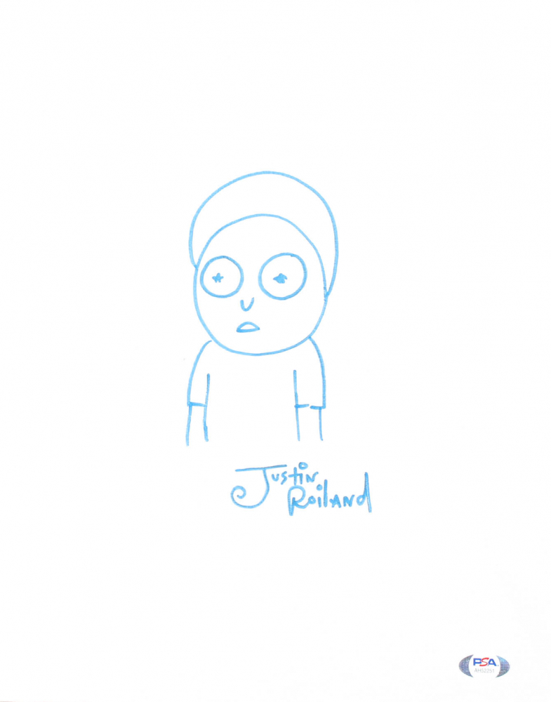 Justin Roiland Signed "Morty" 11x14 Canvas with Hand-Drawn Sketch (PSA ...