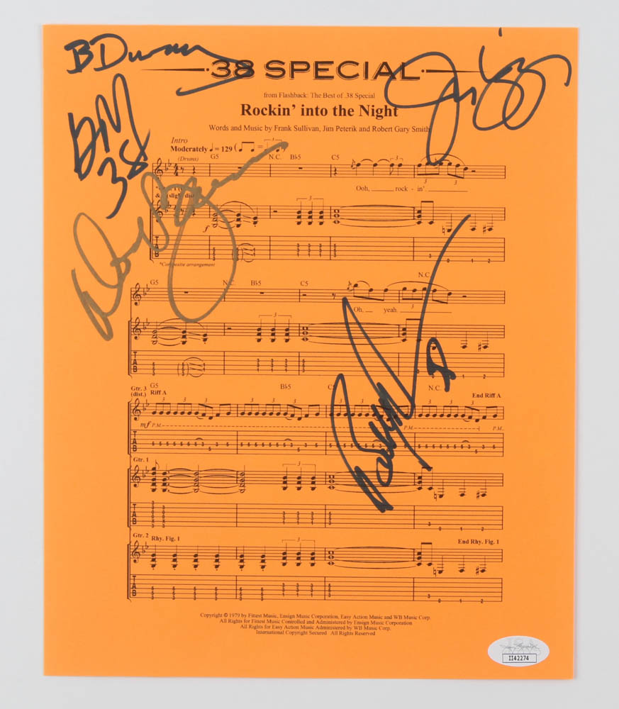 "Rockin' Into The Night" 8x11 Sheet Music Signed by (5) Don Barnes ...