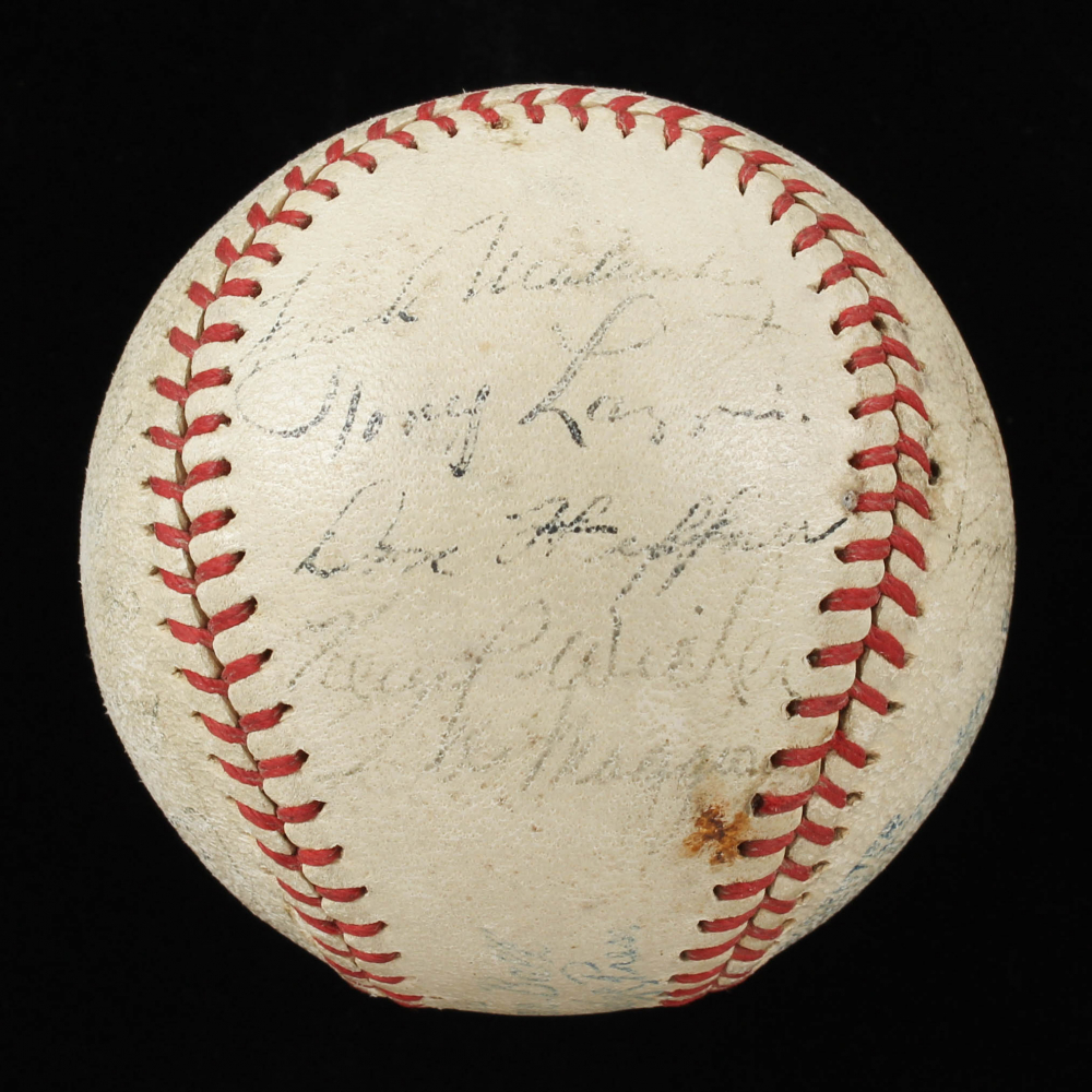1937 Yankees OAL Baseball Signed by (20) with Lou Gehrig, Bill Dickey ...