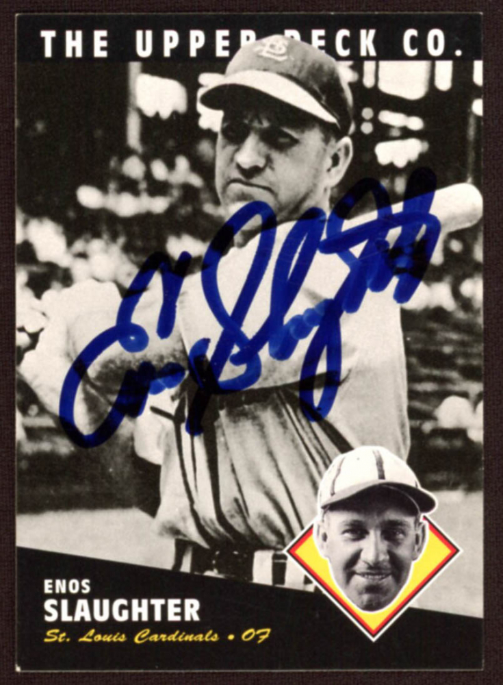 Enos Slaughter Signed 1994 Upper Deck All-Time Heroes #134 (JSA COA ...