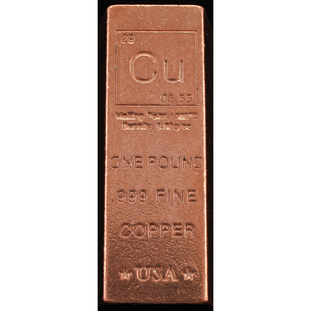 One Pound .999 Fine Copper "Periodic Table" Bullion Bar | Pristine Auction