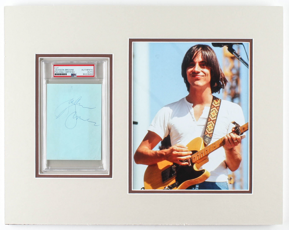 Jackson Browne Signed 14x18 Custom Matted Cut Display (PSA Encapsulated ...