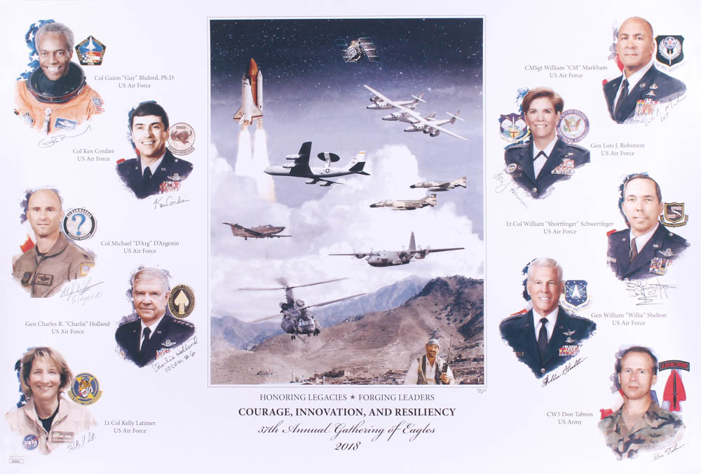 "Courage, Innovation, & Resiliency" 18.75x28 Poster Signed By (10) with ...