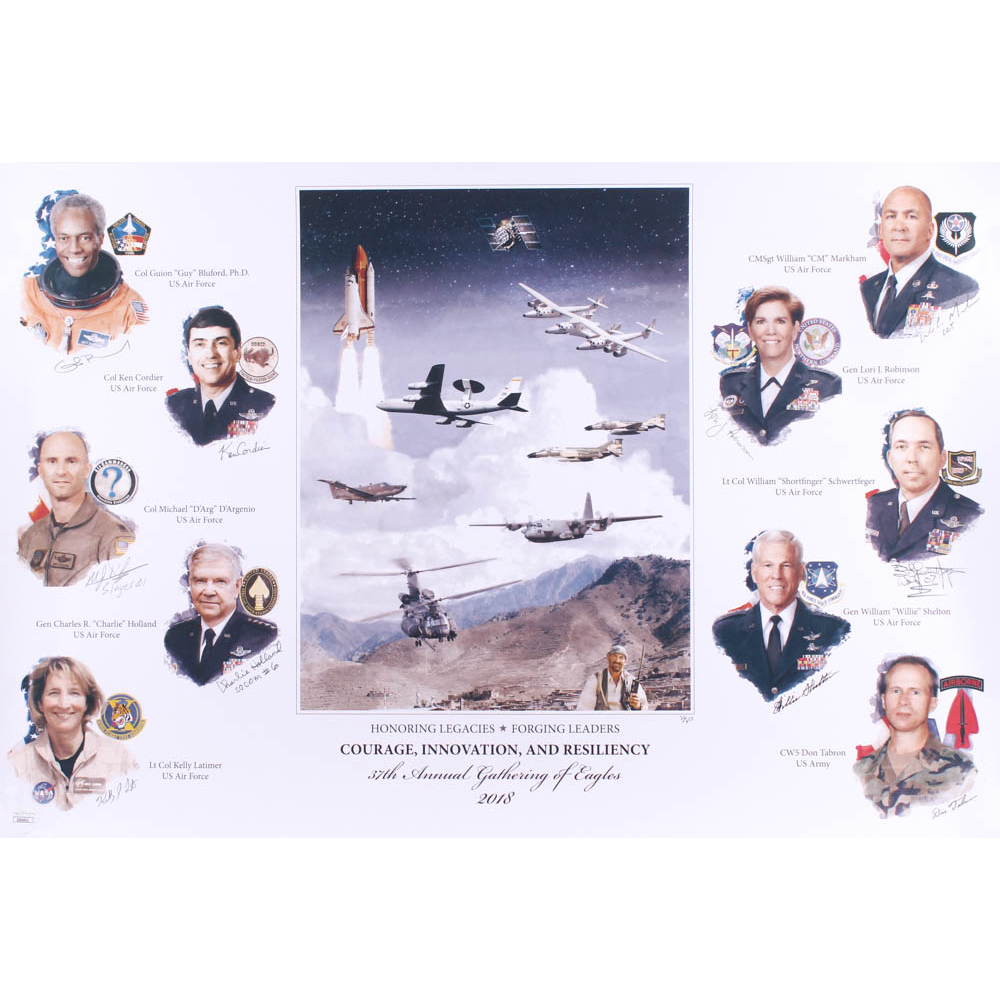 "Courage, Innovation, & Resiliency" 18.75x28 Poster Signed By (10) with ...