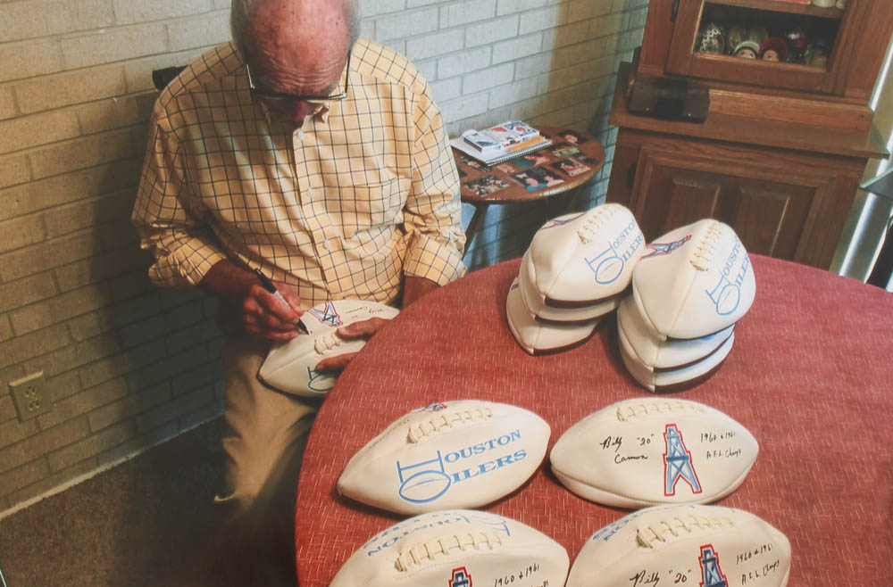 Billy Cannon Signed Oilers Logo Football Inscribed "1960 & 1961 A.F.L ...