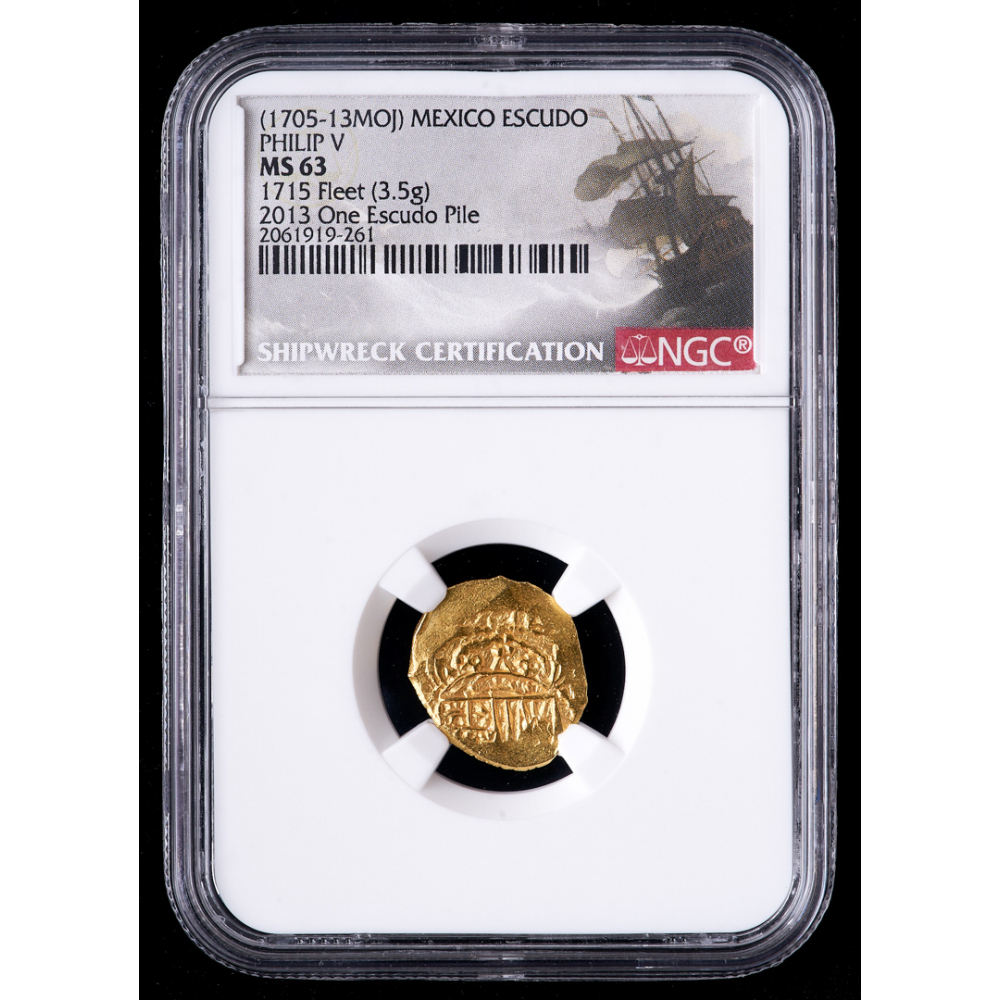 1715 Treasure Fleet Shipwreck (1705-13MOJ) Mexico Philip V Escudo Gold ...