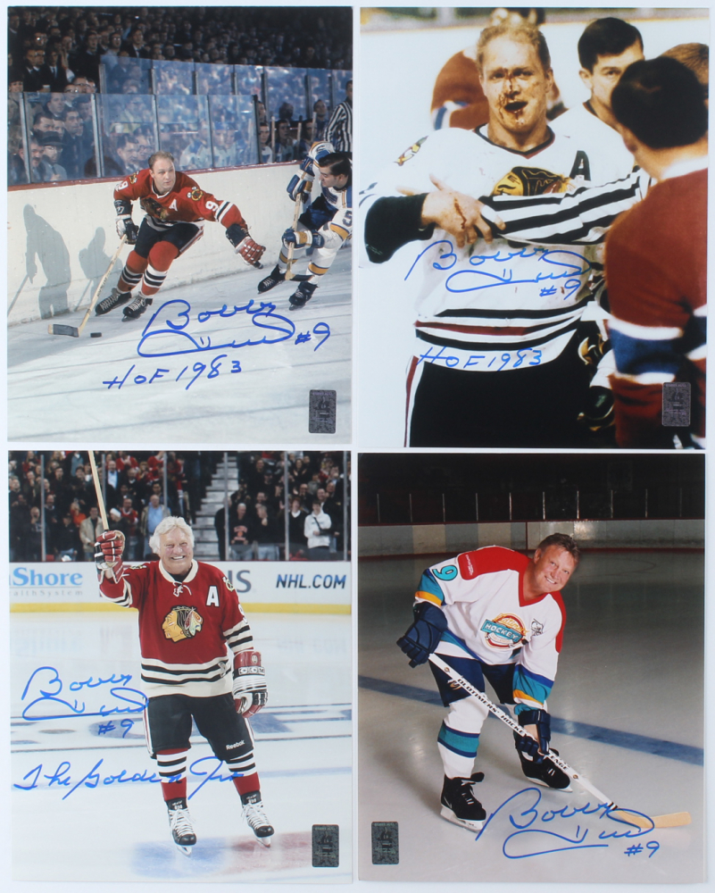 Lot of (4) Bobby Hull Signed 8x10 Photos Inscribed "The Golden Jet ...