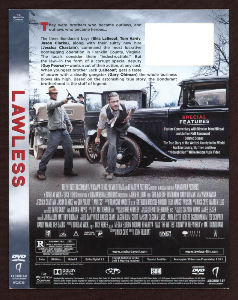 Jessica Chastain Signed "Lawless" DVD Cover (JSA COA) | Pristine Auction