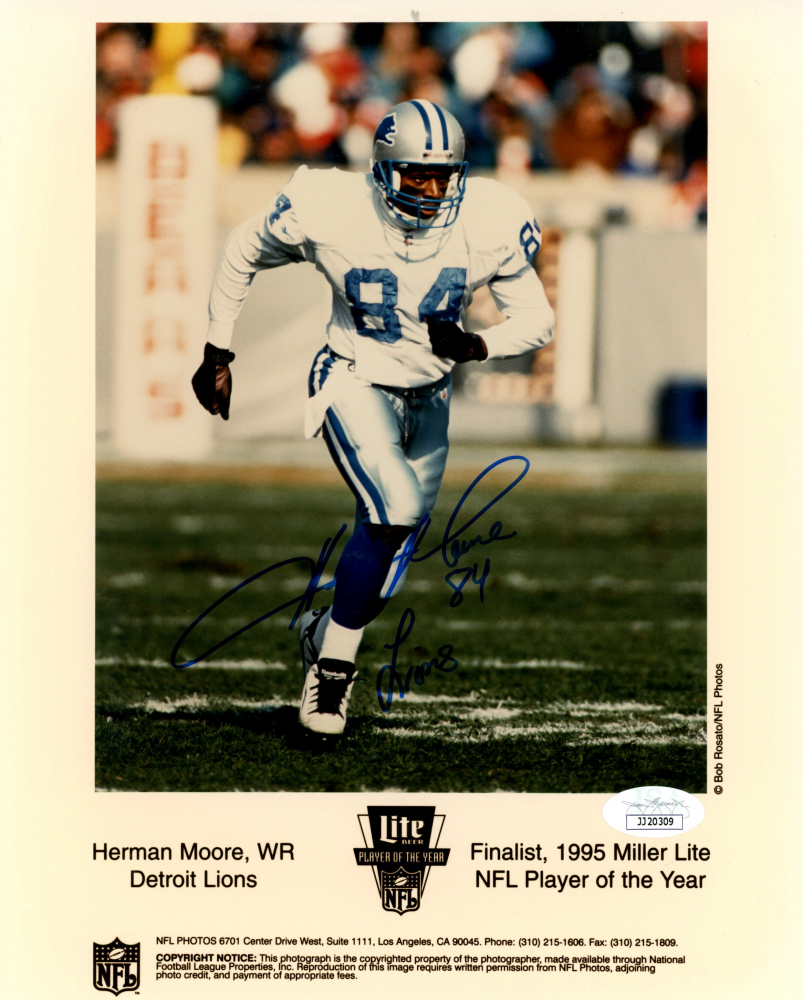 Herman Moore Signed Lions 8x10 Photo Inscribed "Lions!" (JSA COA ...