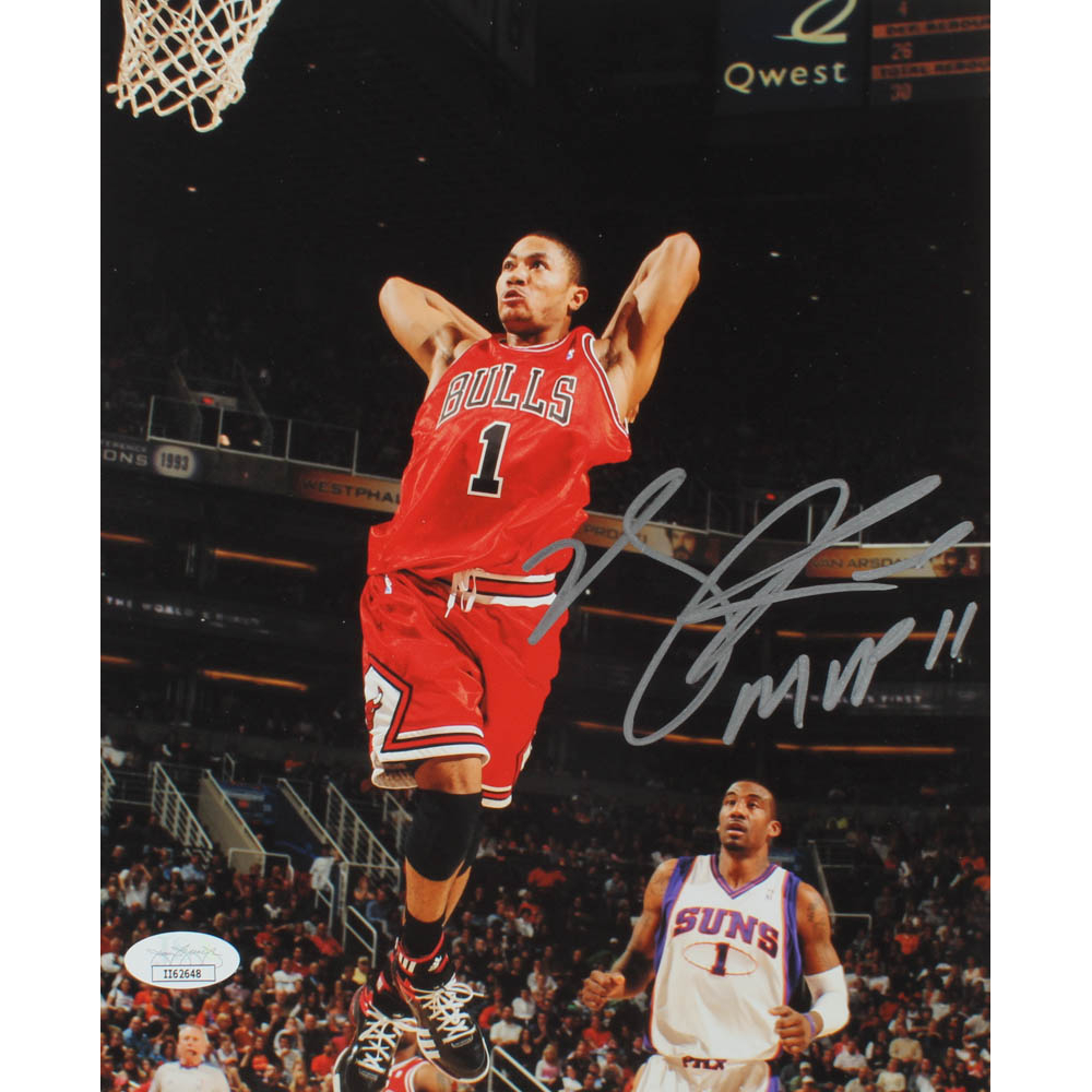 Derrick Rose Signed Bulls 8x10 Photo Inscribed "MVP 11" (JSA COA ...