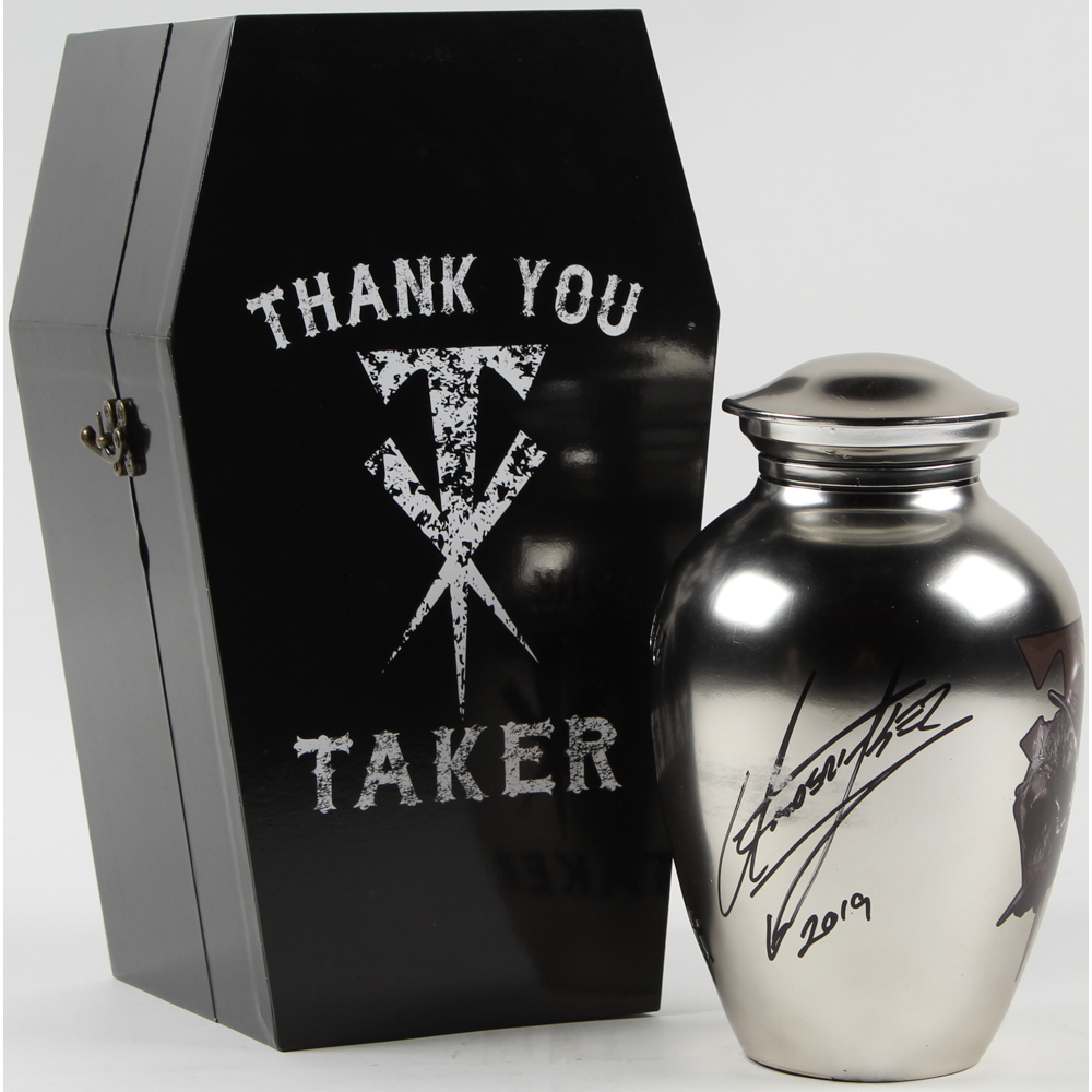 The Undertaker Signed "Thank You Taker" Commemorative Urn with Carrier ...