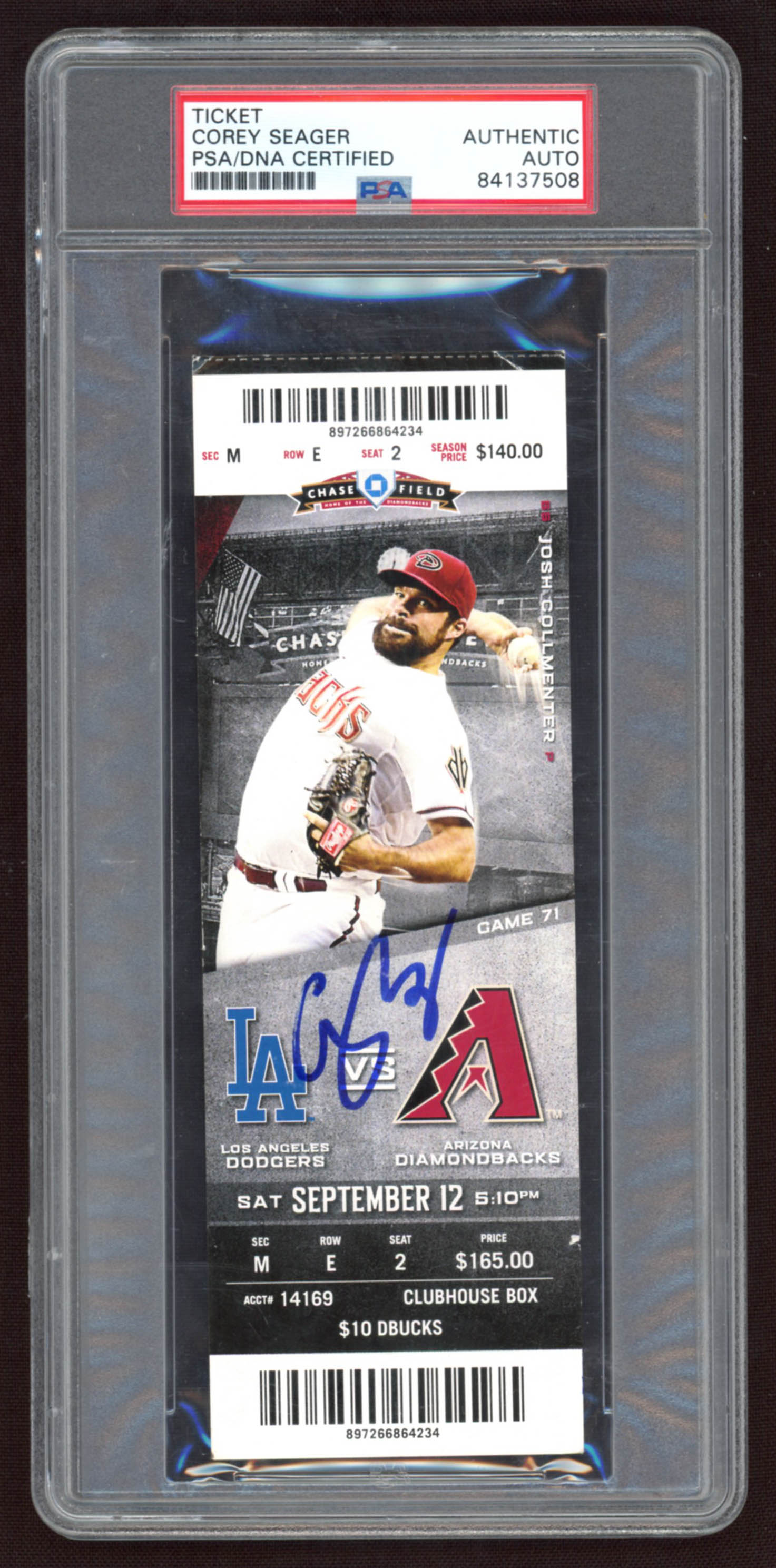 Corey Seager Signed Authentic Ticket (PSA Encapsulated) | Pristine Auction