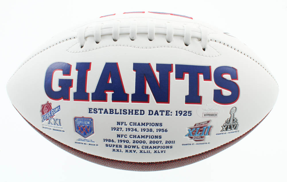 Jeremy Shockey Signed Giants Logo Football Inscribed "SB XLII Champ ...