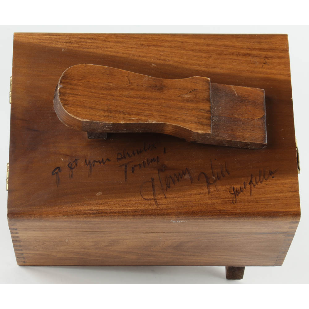 Henry Hill Signed Handheld Wood Shoe Shine Box Inscribed "Go Get Your ...