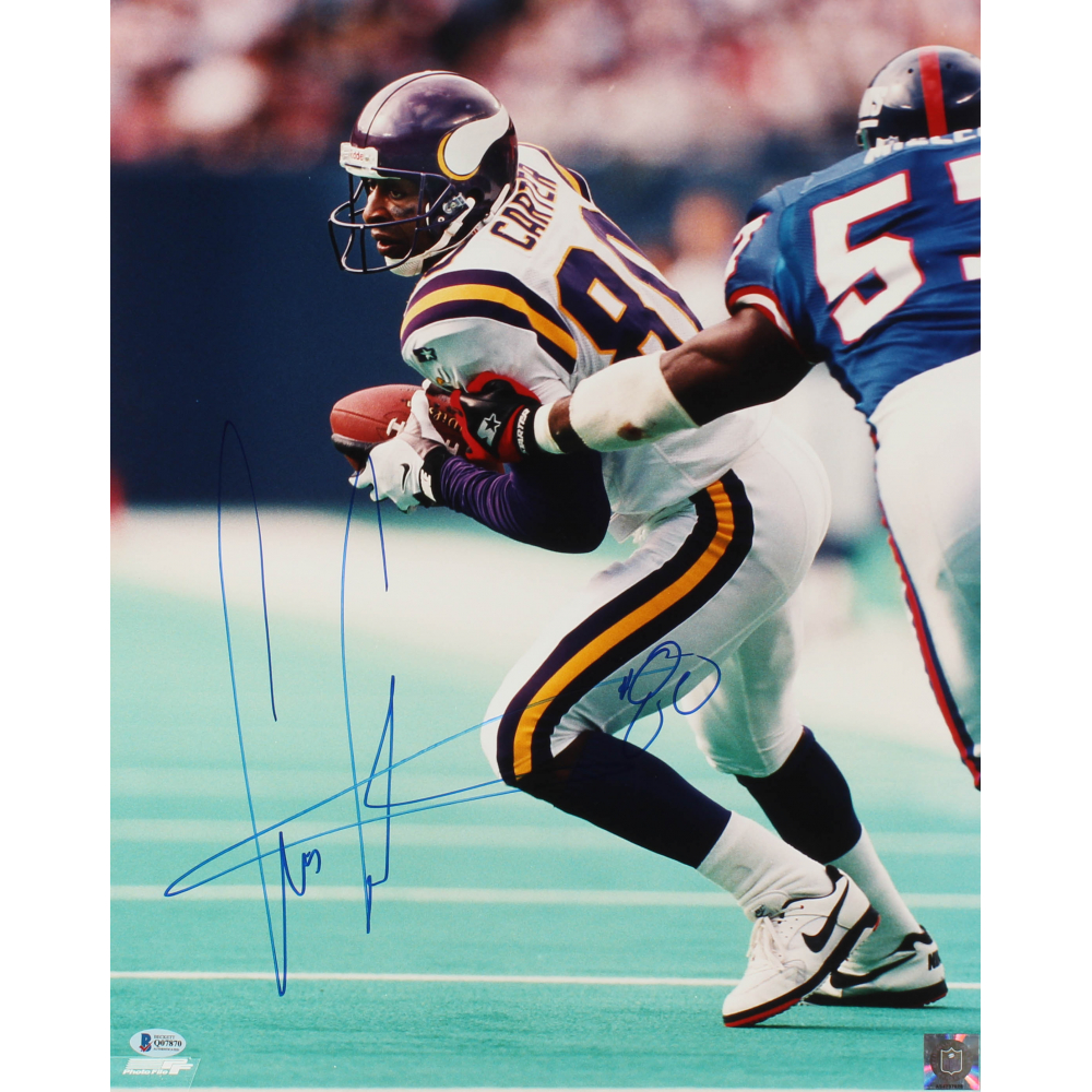 Cris Carter Signed Vikings 16x20 Photo (Beckett COA) | Pristine Auction