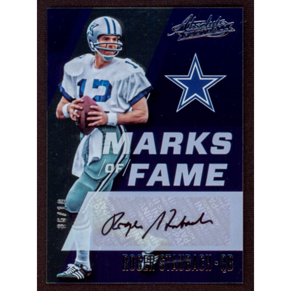 Roger Staubach Autograph 2017 Absolute Marks of Fame #16 | Pristine Auction