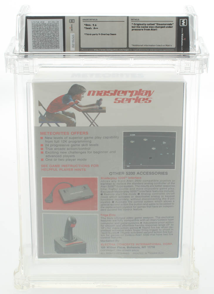 1984 "Meteorites" Atari 5200 Video Game (WATA 9.6) | Pristine Auction