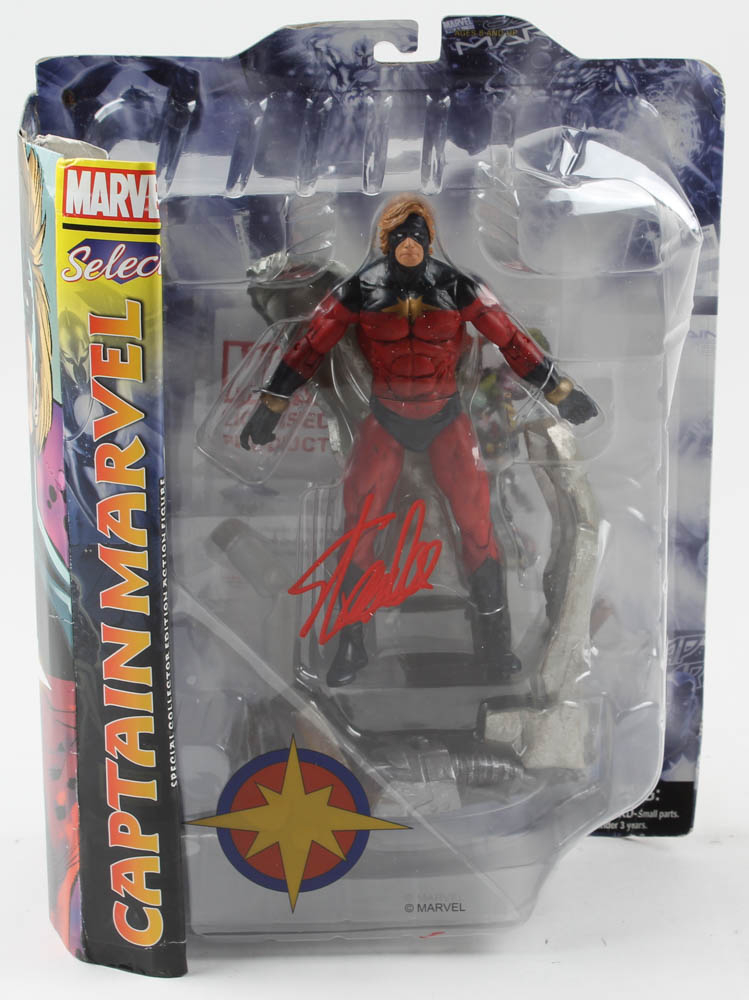 Stan Lee Signed "Captain Marvel Select" Marvel Select Action Figure ...