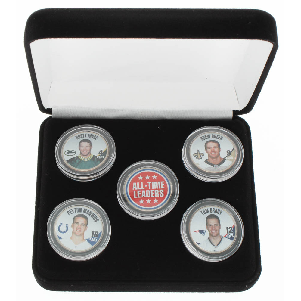 Complete Set of (5) All-Time Leaders NFL Colorized Commemorative State ...