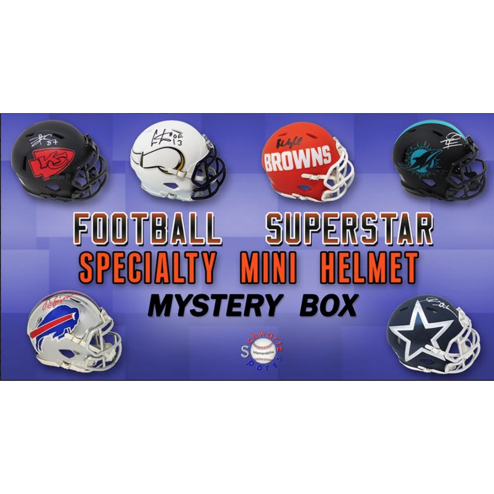 Schwartz Sports Football Superstar Signed SPECIALTY Mini Helmet Mystery ...