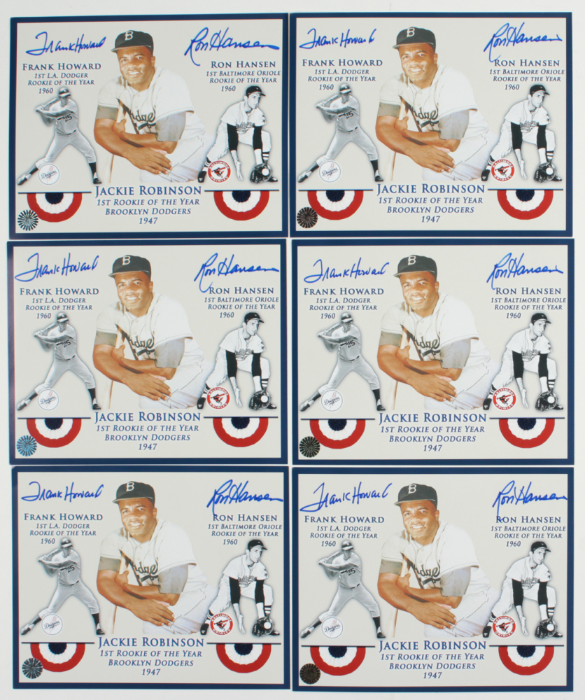 Lot of (6) Frank Howard & Ron Hansen Signed 1960 Rookie of the Year ...