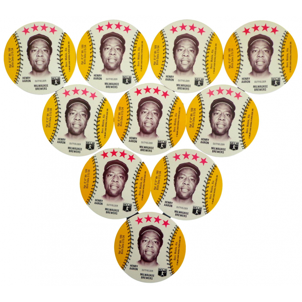 Lot of (10) Hank Aaron 1976 Isaly's Vintage Baseball Discs | Pristine ...