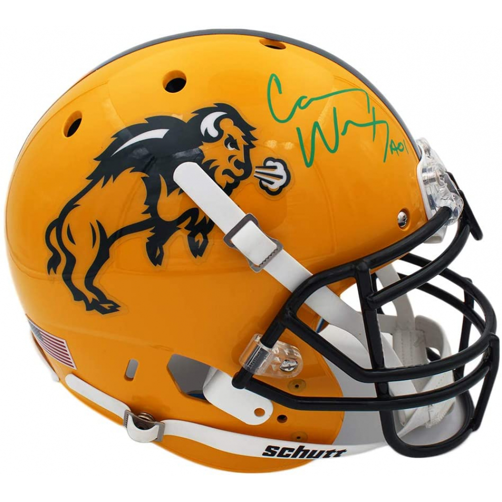 Carson Wentz Signed North Dakota State Bison Full-Size Authentic On ...
