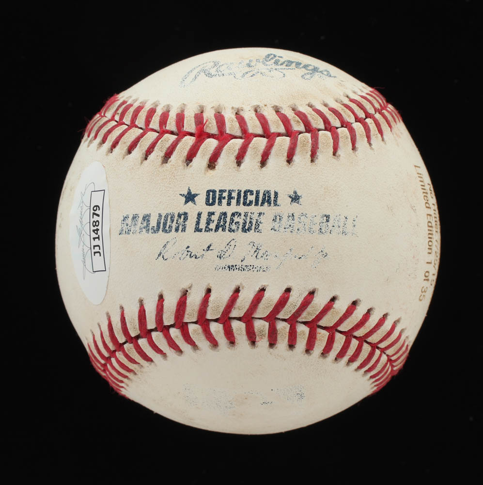 Cole Hamels Signed LE OML Career Stat Engraved Baseball (JSA COA ...