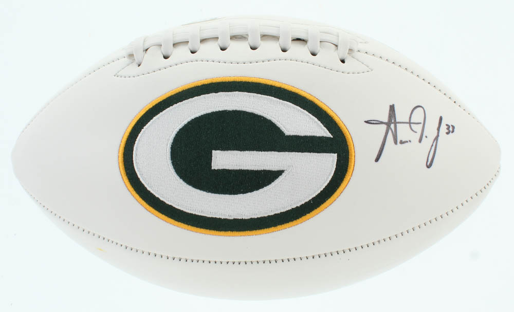 Aaron Jones Signed Packers Logo Football (Beckett COA) | Pristine Auction