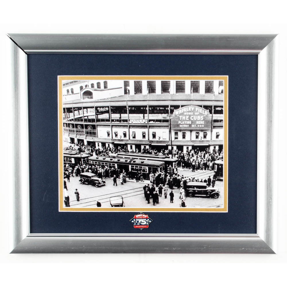 Cubs Wrigley Field 13x16 Custom Framed Photo Display with Vintage 75th ...