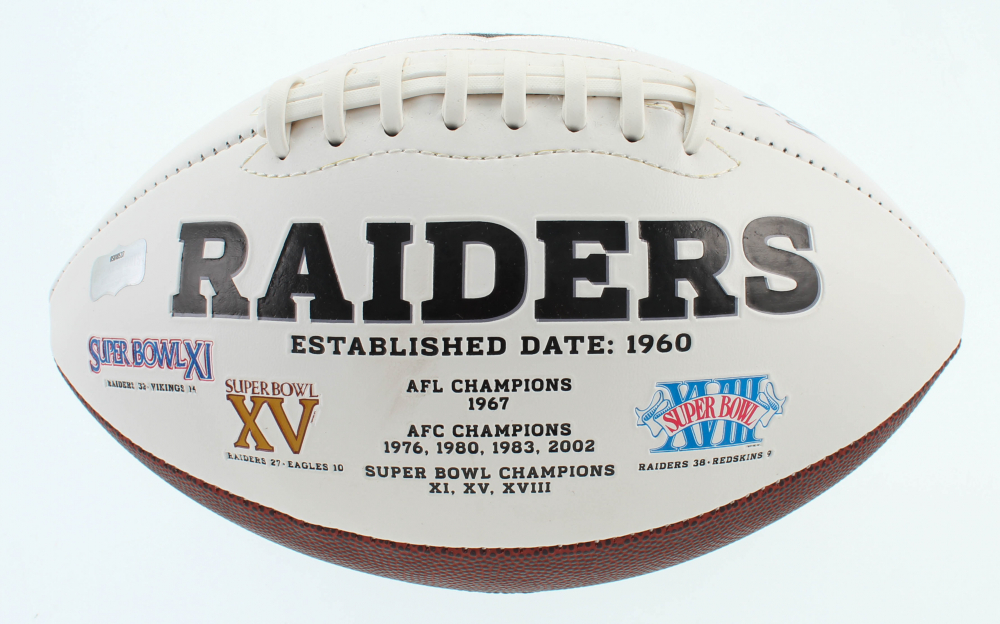 Billy Cannon Signed Raiders Logo Football Inscribed "1967 A.F.L. Champs ...