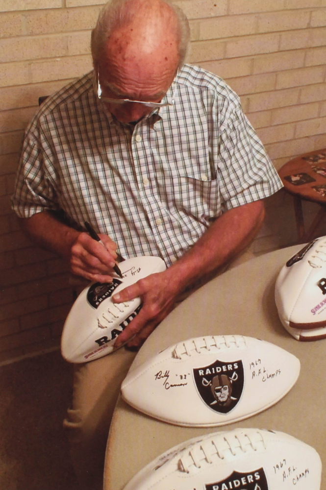 Billy Cannon Signed Raiders Logo Football Inscribed "1967 A.F.L. Champs ...